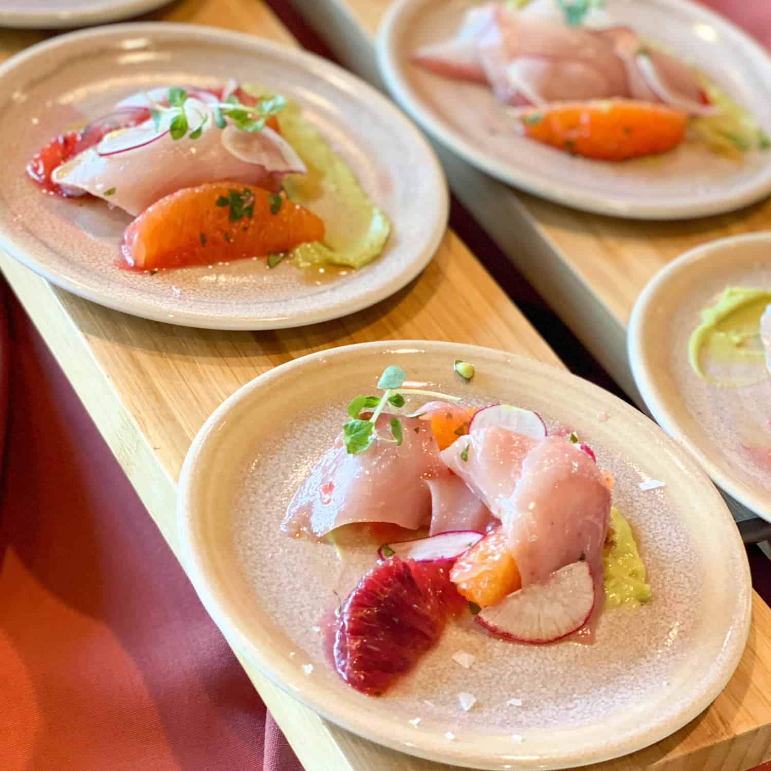 Hamachi Crudo with Blood orange – Sunkist